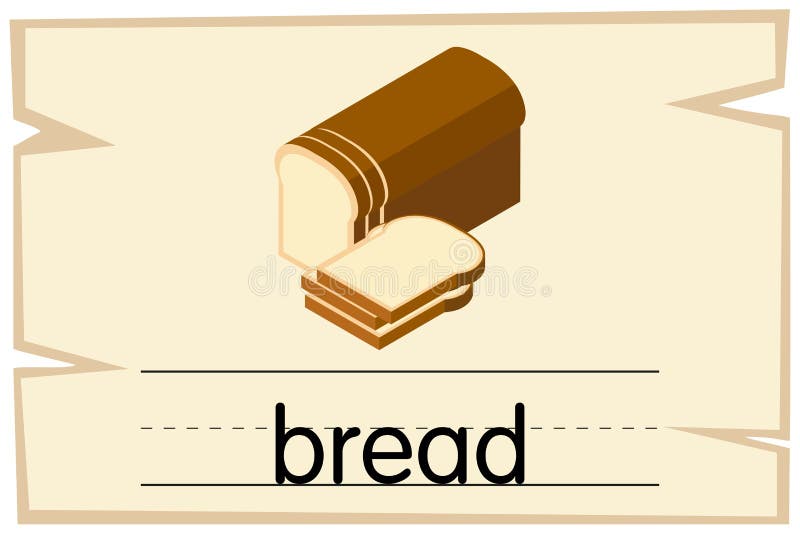 Wordcard Template for Word Bread Stock Vector - Illustration of words ...