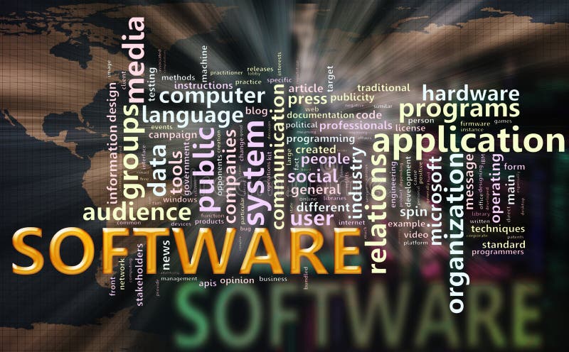 Wordcloud of software stock illustration. Illustration of programmed ...