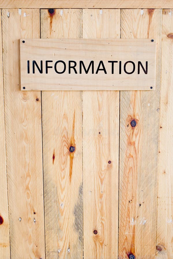 Wording Information Sign on Wood Board. Stock Image - Image of ...