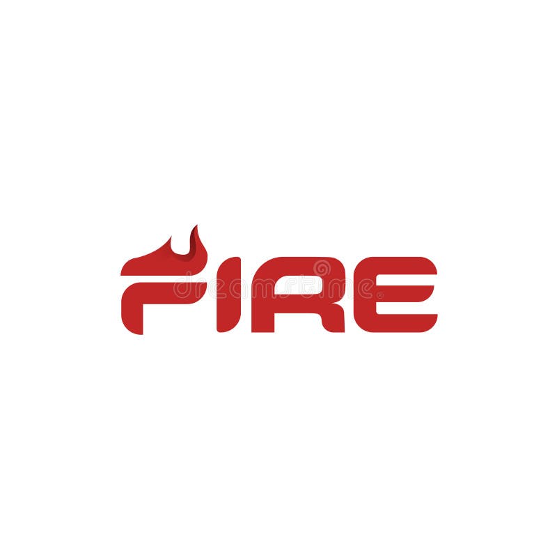 Wordmark Red Fire Logo Vector Icon Stock Vector - Illustration of ...