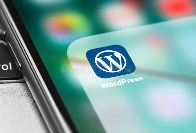 WordPress App on the Screen IPhone Editorial Photo - Image of ...