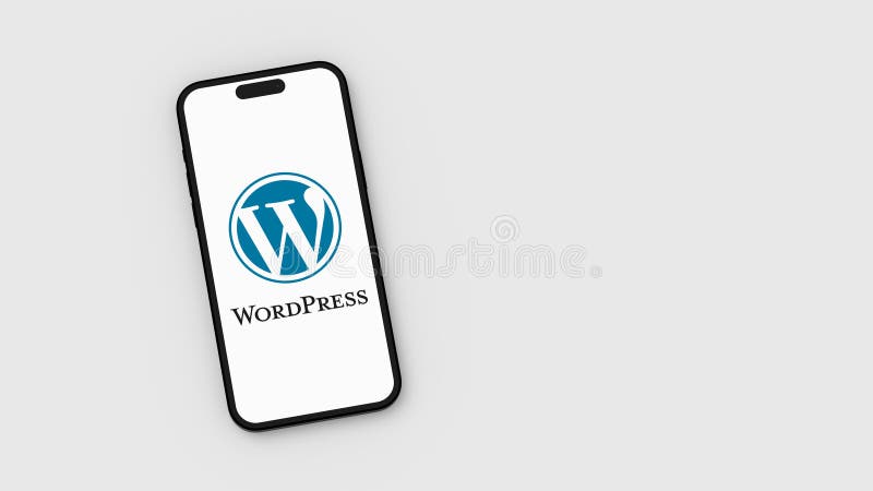 Wordpress Logo on Mobile Phone Screen on Gray Editorial Stock Photo ...