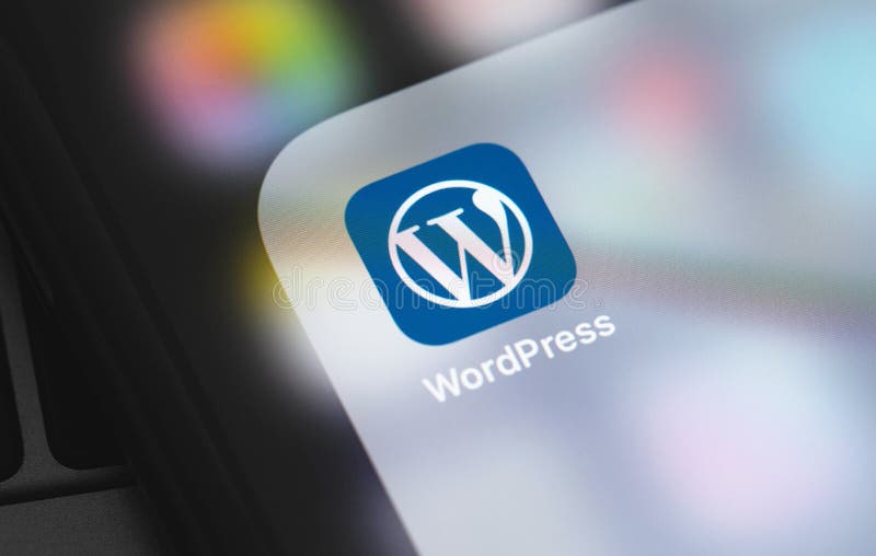 WordPress Mobile App on the Screen Smartphone Editorial Image - Image ...