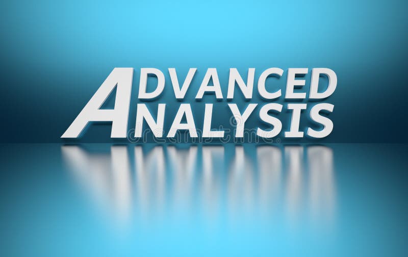 Words Advanced Analysis Written in Bold Letters on Blue Background ...