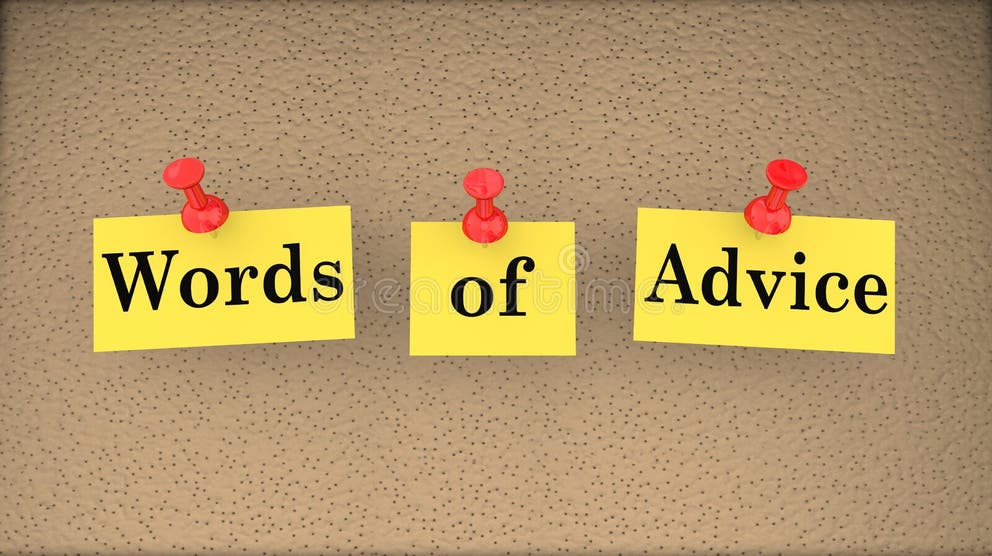 Words of Advice Help Assistance Support Bulletin Board Stock ...