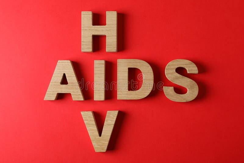 Words AIDS And HIV On Red Background Stock Photo - Image of aids ...