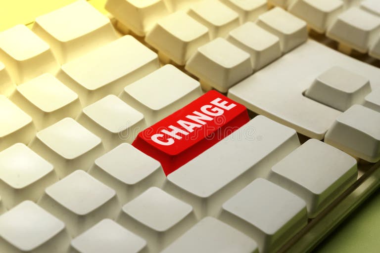 Words of Change on the Computer Keyboard Button Stock Photo - Image of ...