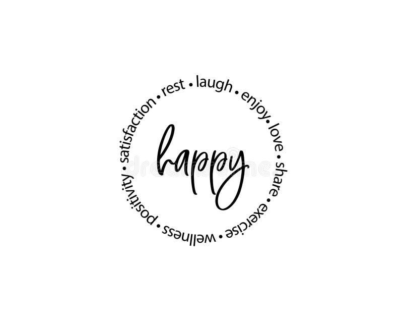 Positive Words Happiness Circle Stock Illustrations – 169 Positive ...
