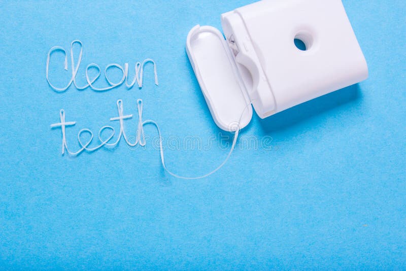 Words Clean Teeth of Dental Floss Stock Image - Image of dentistry ...