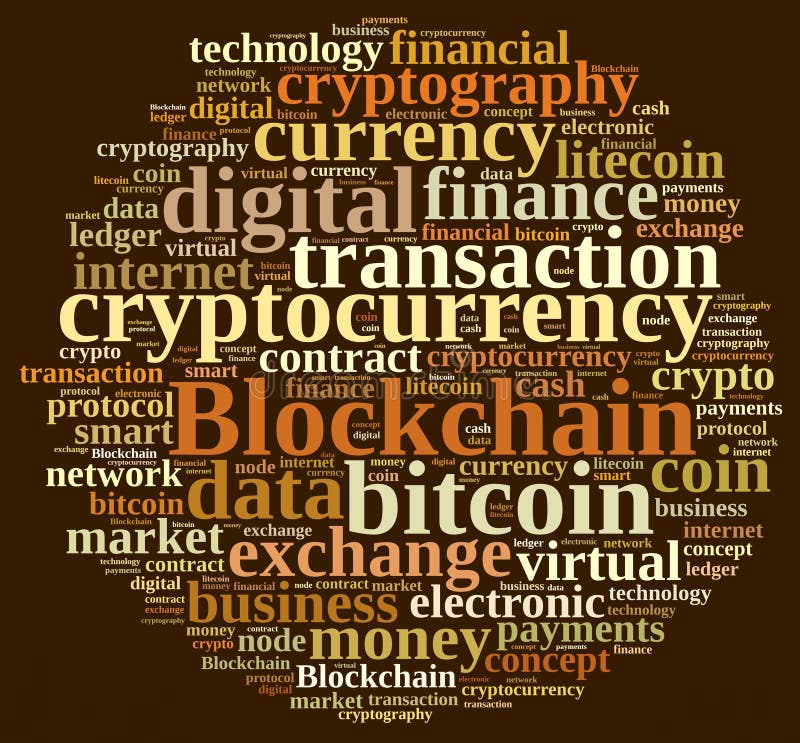 Words Cloud with Blockchain Stock Illustration - Illustration of data ...