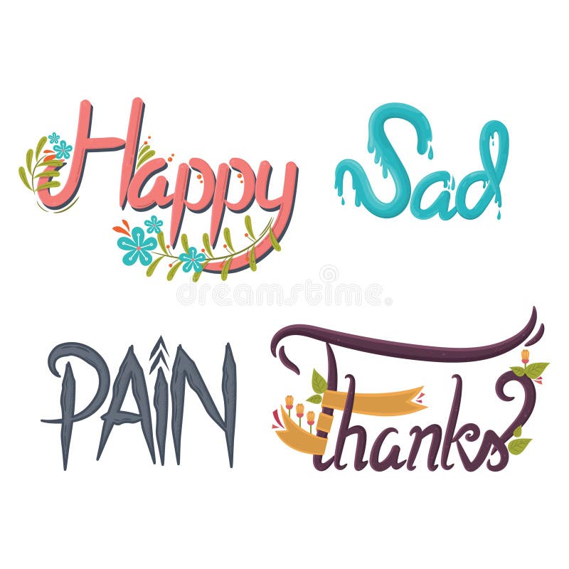 Words Collection. Vector Illustration Decorative Design Stock Vector ...
