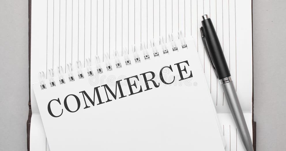 Words Commerce Text on Notepad and Pen Stock Image - Image of teamwork ...