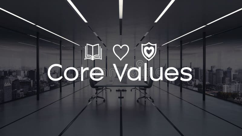 The Words Core Values with Icons of Knowledge, Love and Protection ...