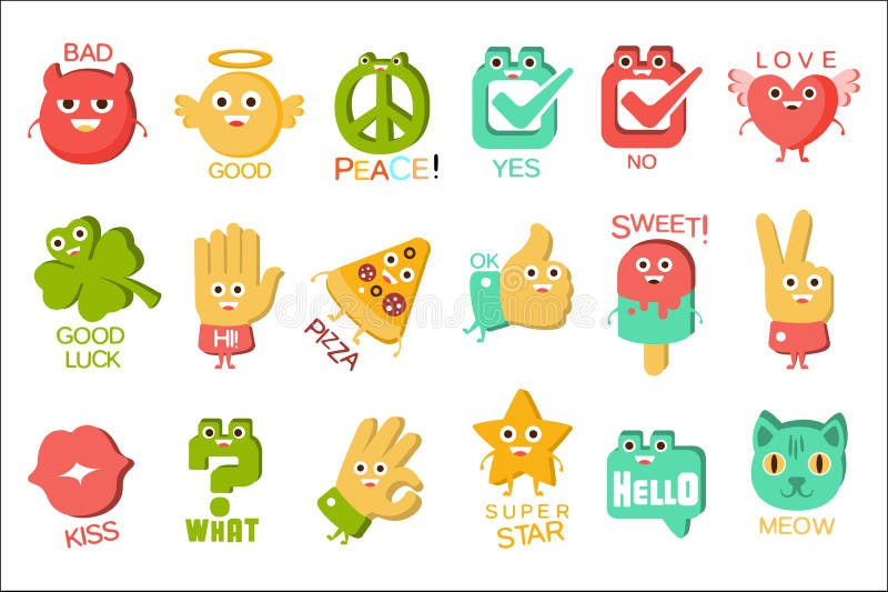 Objects Emoji Flat Drawing Collection Stock Illustrations – 58 Objects ...