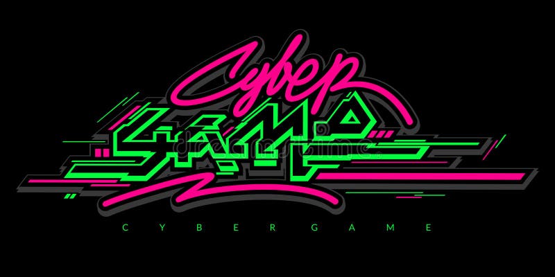 Words Cyber Game Abstract Vector Illustration Art Stock Illustration ...