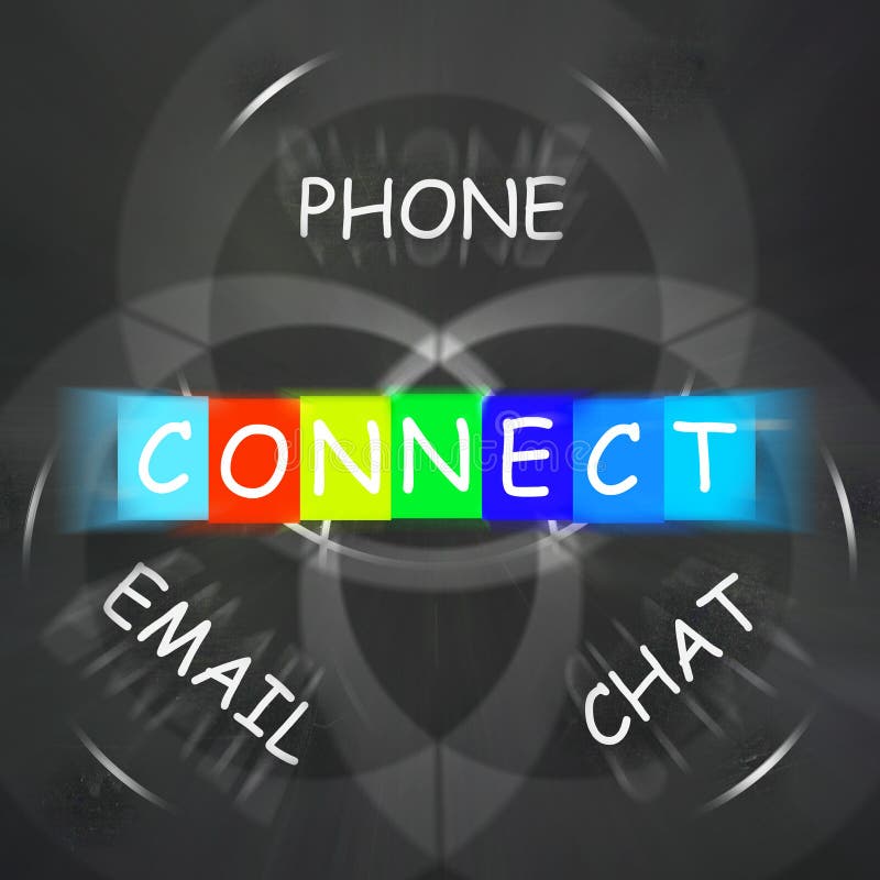 Words Displays Connect by Phone Email or Chat Stock Illustration ...