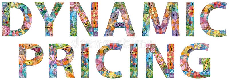 Words DYNAMIC PRICING. Vector Zentangle Object for Decoration Stock ...