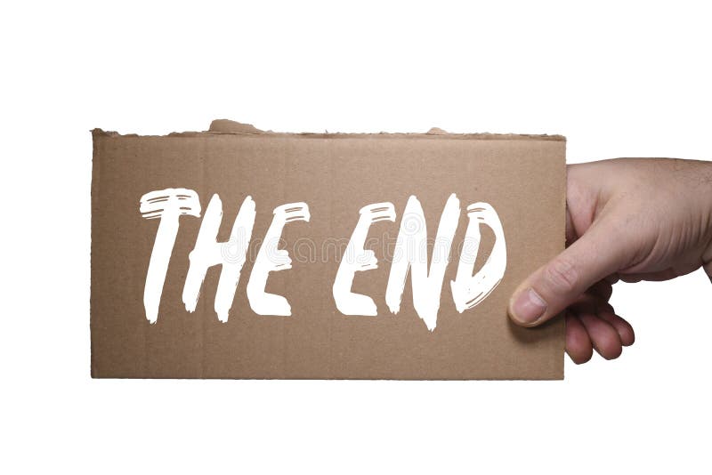 Words the END Written on Cardboard. Clipping Path Stock Image - Image ...