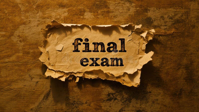 Words "final Exam" on Torn Paper Over Brown Background Symbolizing Test ...