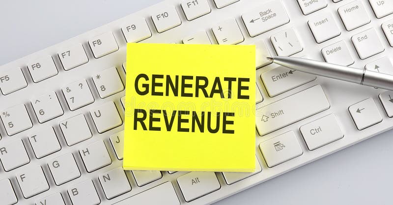 Words GENERATE REVENUE Written on Stickers on a Computer Keyboard Stock ...