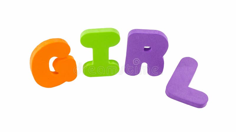 The words GIRL stock image. Image of orange, white, color - 43242905