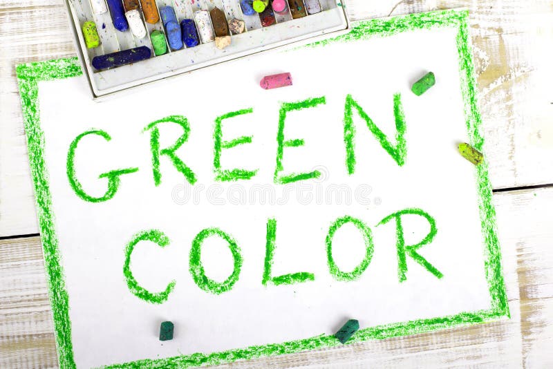 Words GREEN COLOR stock illustration. Illustration of concept - 57014368