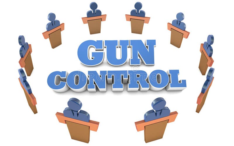 Gun Control Policy Debate Meeting Stock Illustration - Illustration of ...