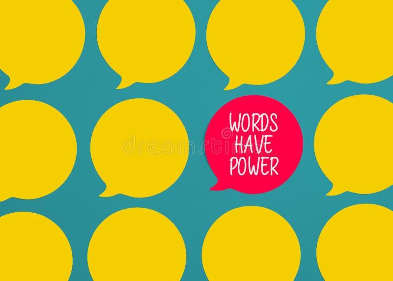 Words Have Power Message on Speech Bubble Stock Image - Image of words ...