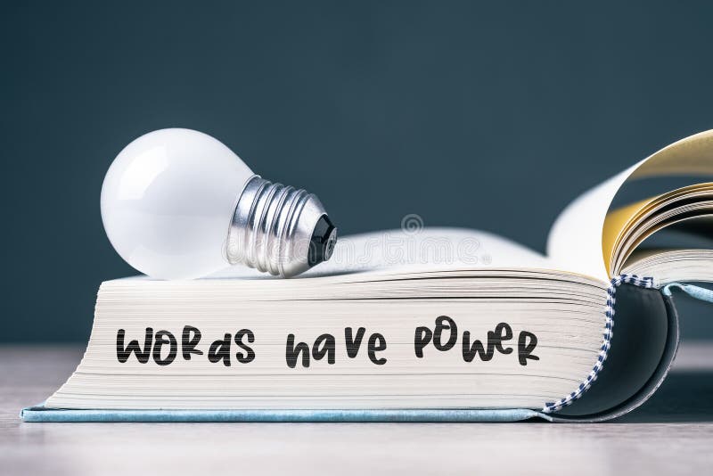 Words Have Power Text with Light Bulb on the Pages Stock Photo - Image ...