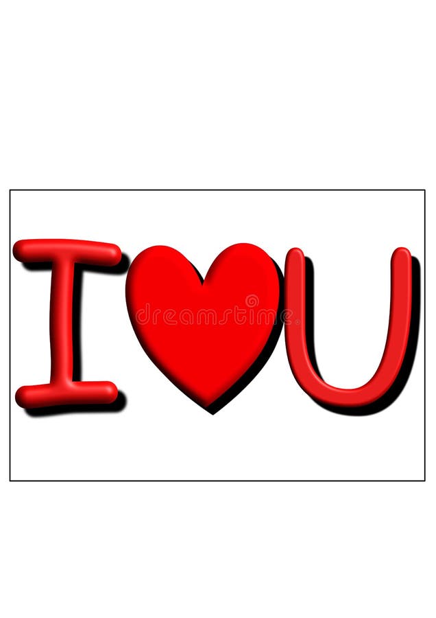 The Words of I Love You in Red Color Stock Vector - Illustration of ...