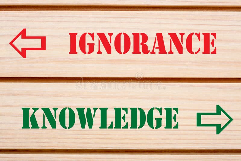 Ignorance Knowledge Concept Stock Photo - Image of direction, choosing ...