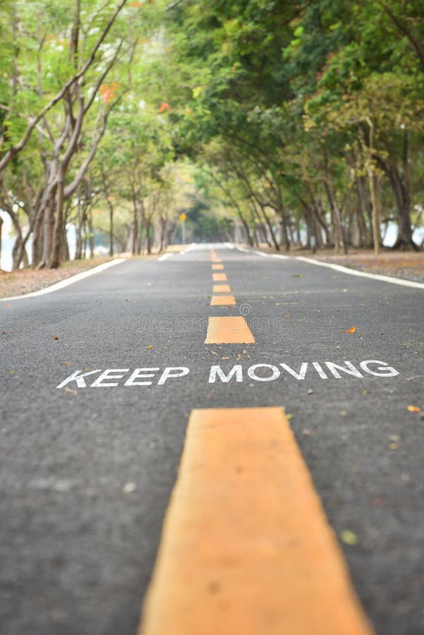 Words Keep Moving Yellow Line Marking Road Stock Photos - Free ...