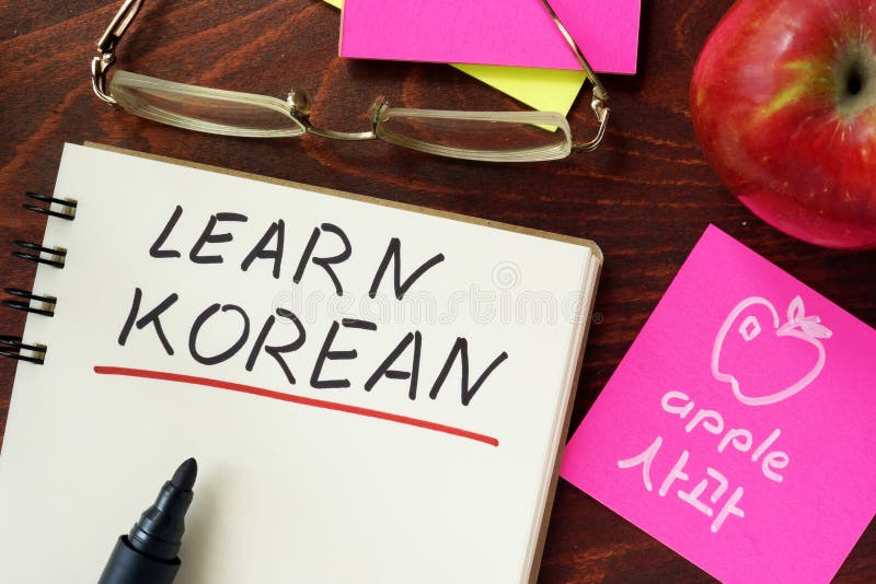 Words Learn Korean Written in the Notepad. Stock Photo - Image of ...