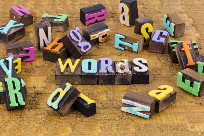 Words Letterpress Letters Create Spell Word Learn Grammar Stock Image ...