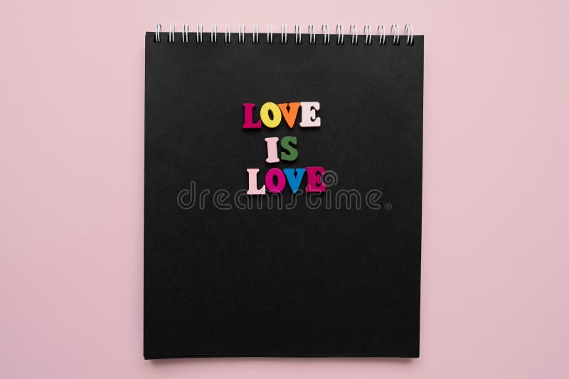 Words Love is Love, Notepad with Chalk Drawn Heart. Valentine S Day ...