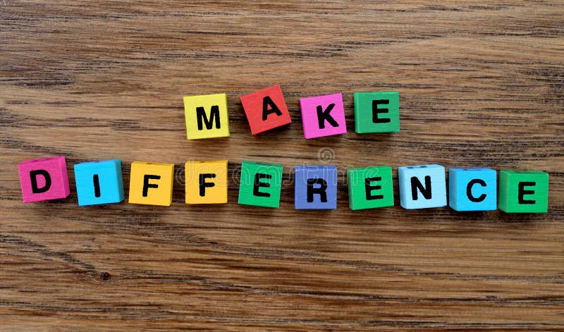 The Words Make Difference on Table Stock Image - Image of learn ...