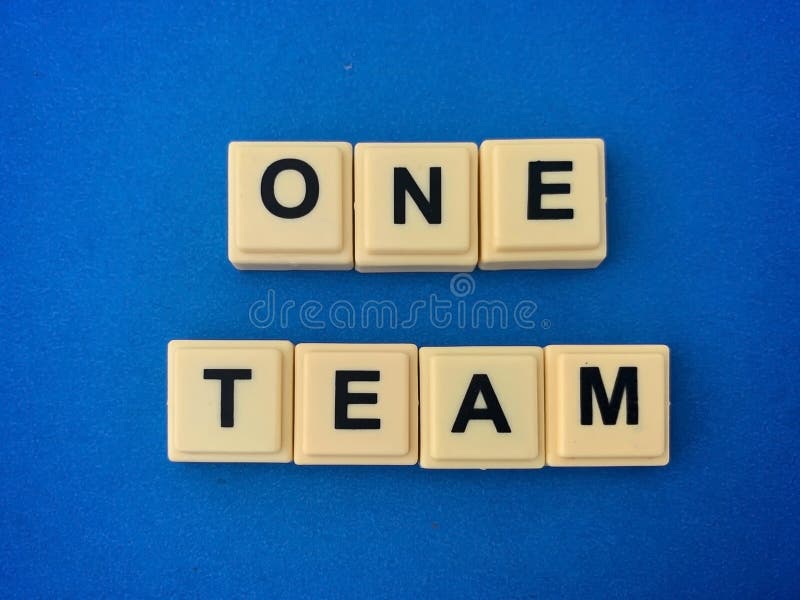 Words ONE TEAM on Cube Blocks. Team Work and Business Concept Stock ...
