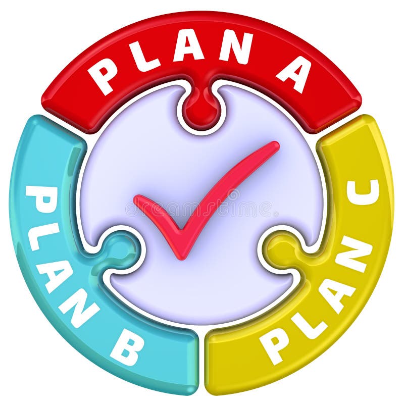 Plan a, Plan B, Plan C. the Check Mark in the Form of a Puzzle Stock ...