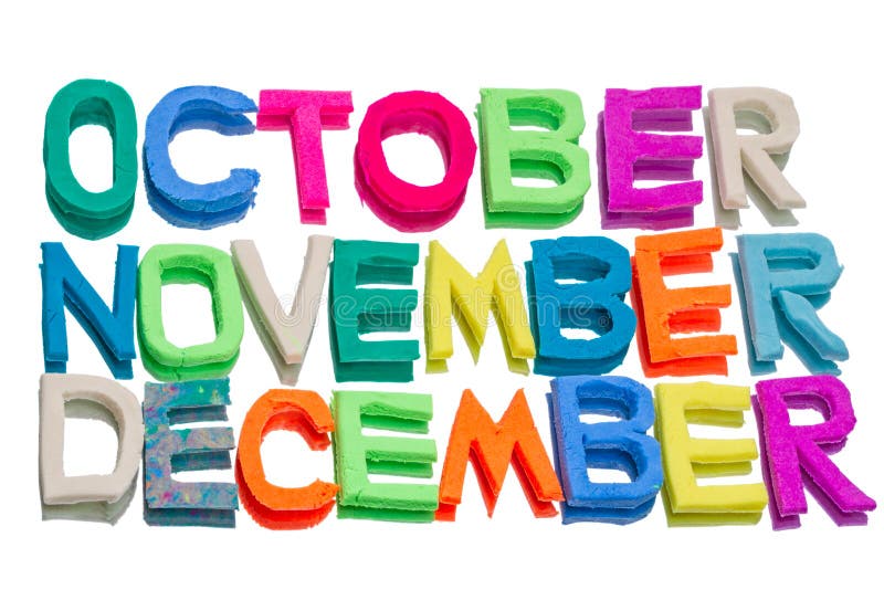 November December 2017 And January 2018 With Colored Pictures In Form ...