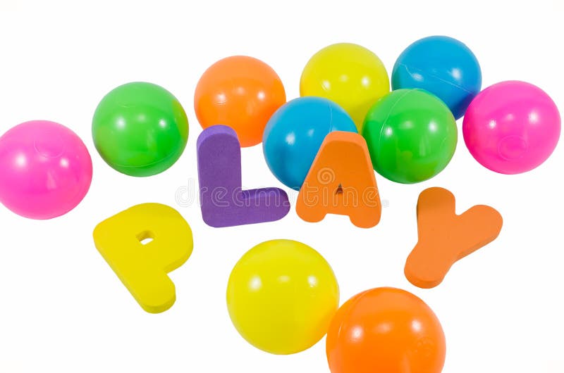 The Words Kids Zone with Balls Stock Photo - Image of learning ...