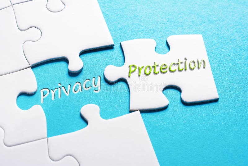 The Words Privacy and Protection in Missing Piece Jigsaw Puzzle Stock ...