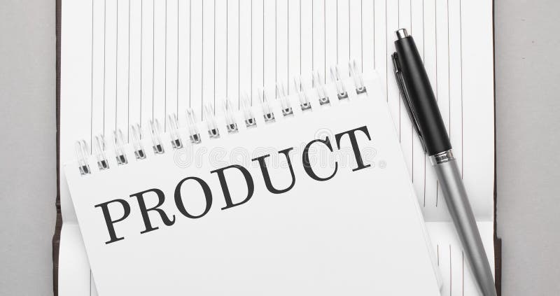 Words Product Text on Notepad and Pen Stock Image - Image of product ...