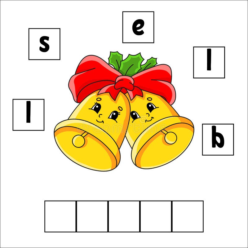 Words Puzzle. Bells. Education Developing Worksheet. Learning Game for ...
