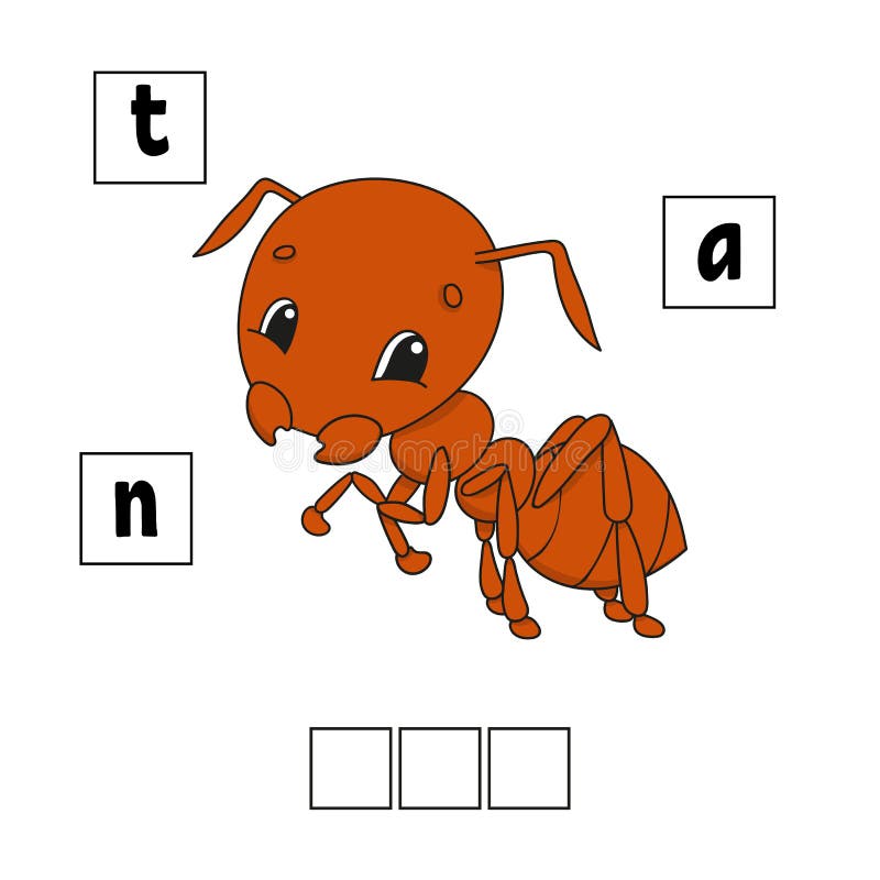 Brown Ant. Words Puzzle. Education Developing Worksheet. Game for Kids ...