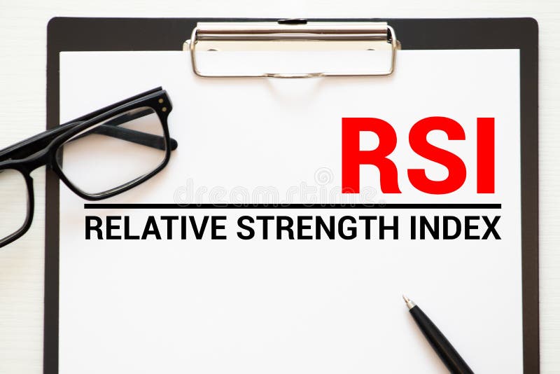 Words Relative Strength Index - RSI Written on a Book. Business Concept ...