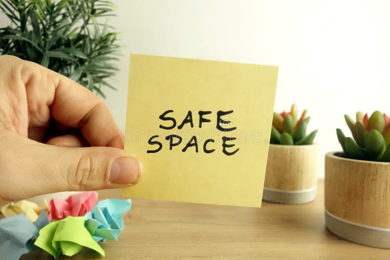 Words Safe Space Handwritten on Sticky Note Stock Photo - Image of text ...