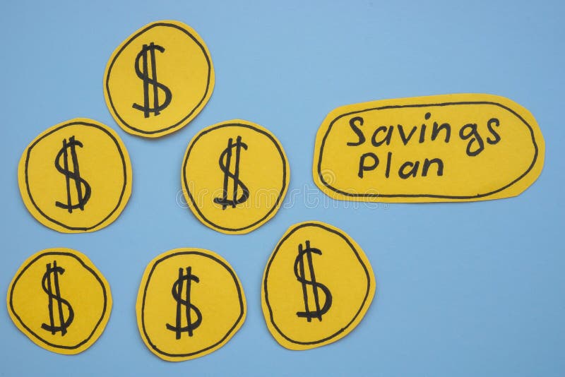 Words Savings Plan and Dollar Signs. Financial Planning and Budgeting ...