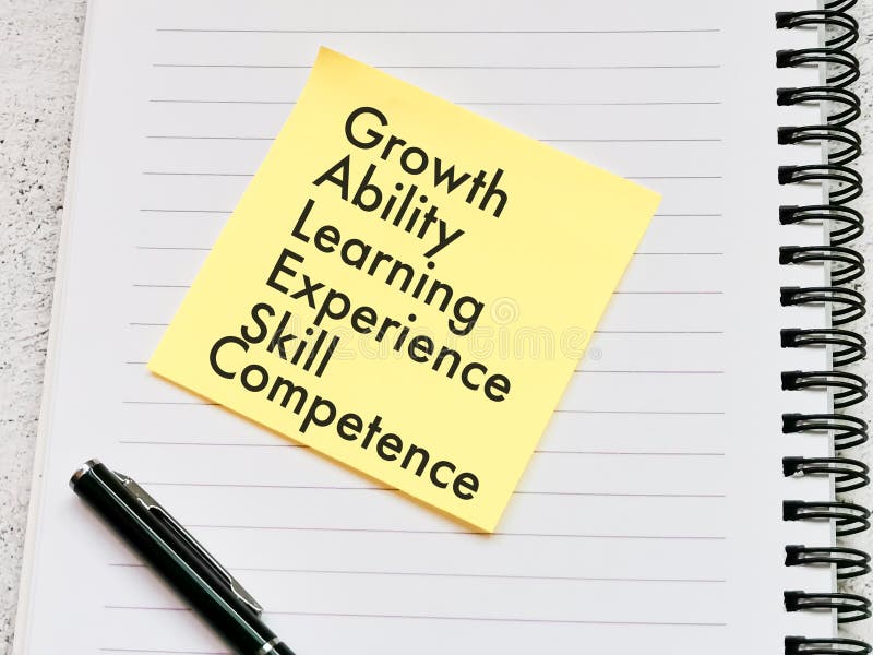 Words for Skill Concept on Sticky Note with a Pen. Stock Image - Image ...