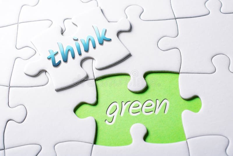 Green Missing Puzzle Piece with the Word Nature. Environmentalism ...