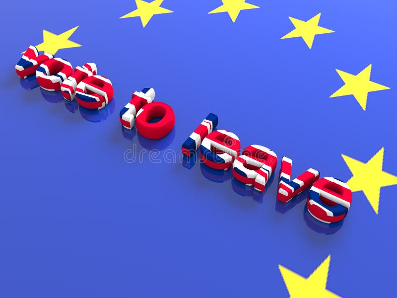 The Words Vote To Leave in Colors of the British Flag , 3d Render ...
